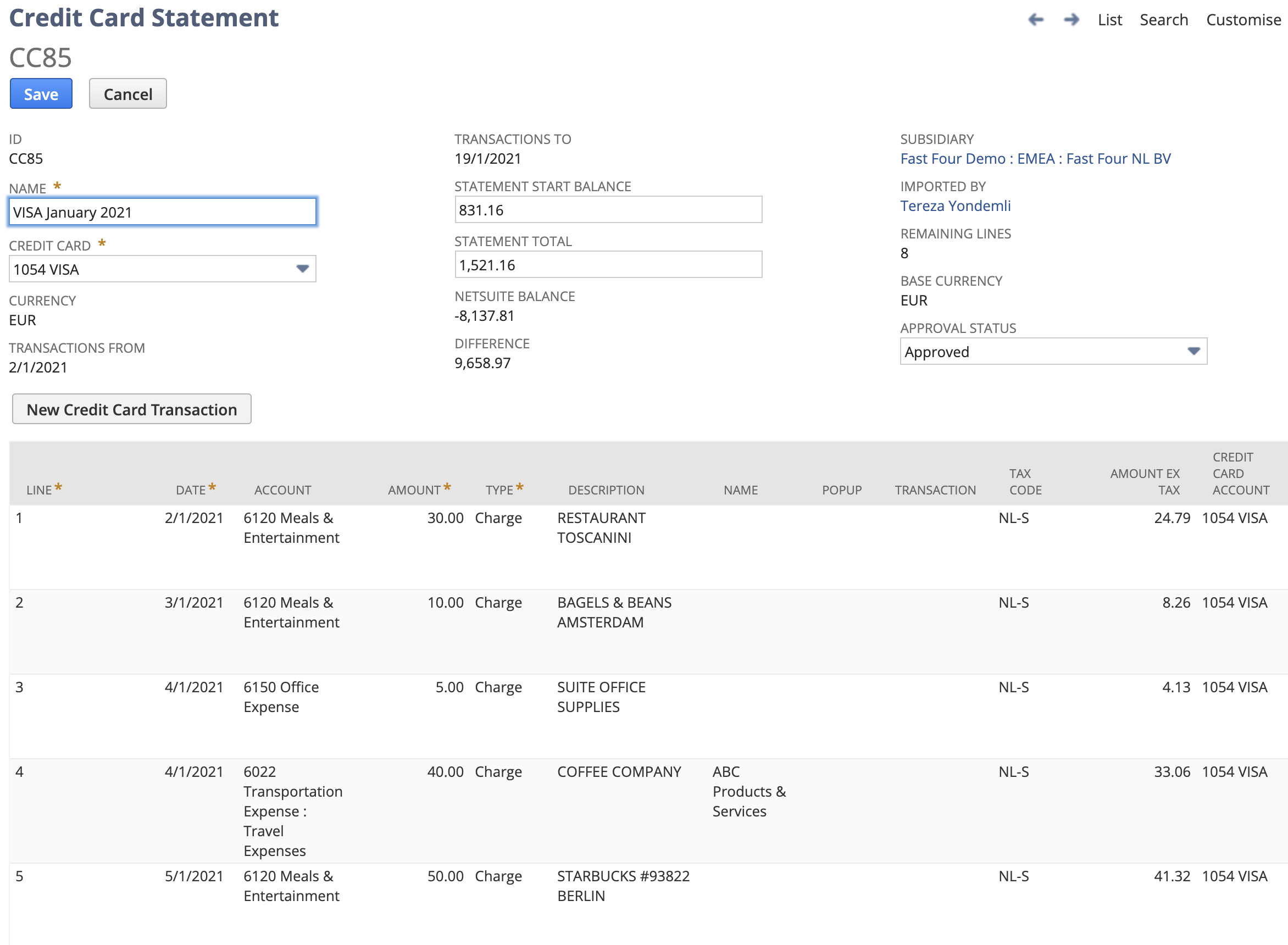 Process a Credit Card Statement – ZoneReconcile Knowledge Base
